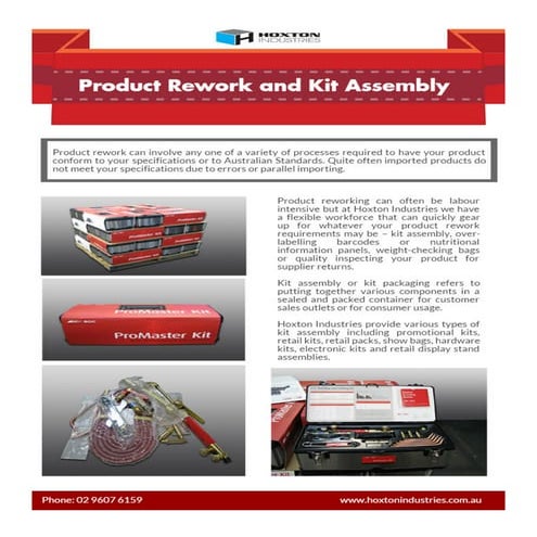 Product rework and kit assembly | PDF