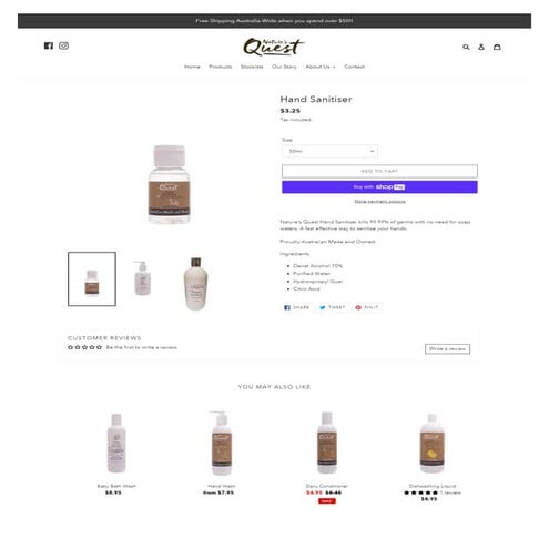 Natural Hand Sanitiser - Natural Quest | PDF