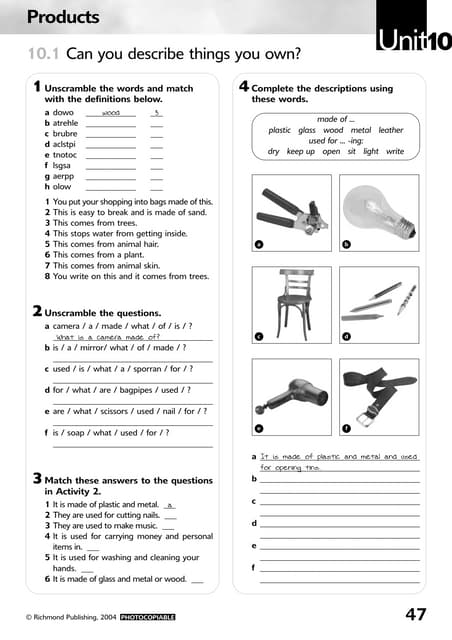 Materials - vocabulary | PPT | Home Appliances | Home & Garden