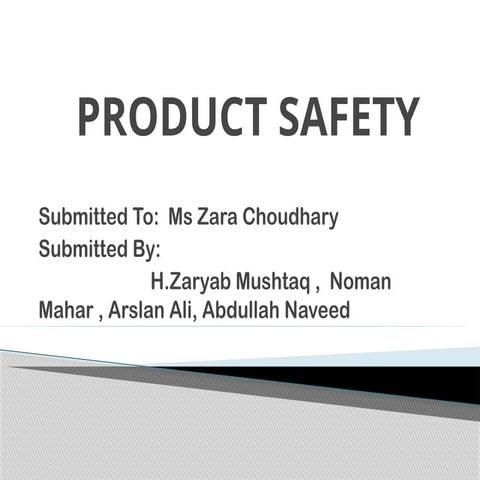 PRODUCT SAFETY.pptx in agriculture business | PPTX