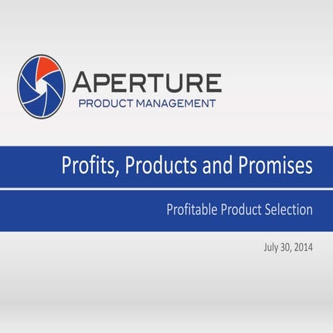 Profitable Product Selection | PPTX