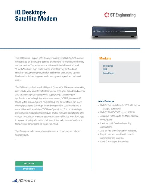 ProductSheet iQ200 Board Satellite Modem | PDF | Computer Networking ...