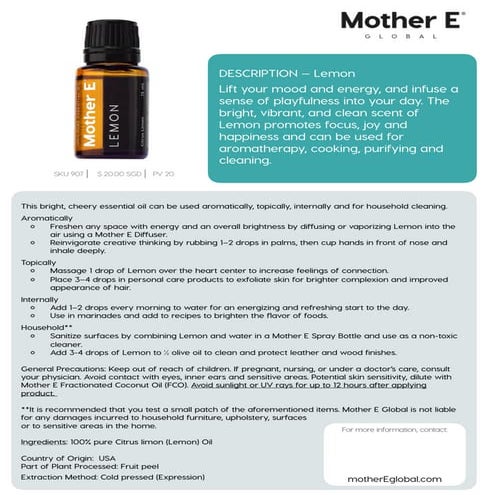 Product Sheet - Lemon | PDF