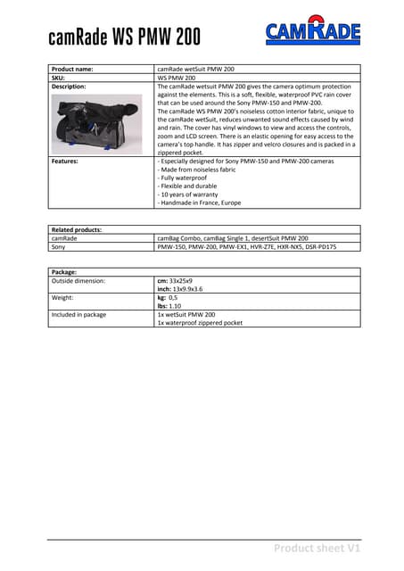 Camrade WS NEX-FS700 brochure | PDF