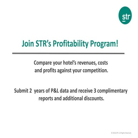 2016 Annual Profitability Program - STR | PPT