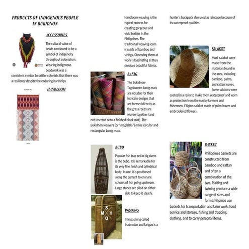 PRODUCTS OF INDIGENOUS PEOPLE IN BUKIDNO1.docx
