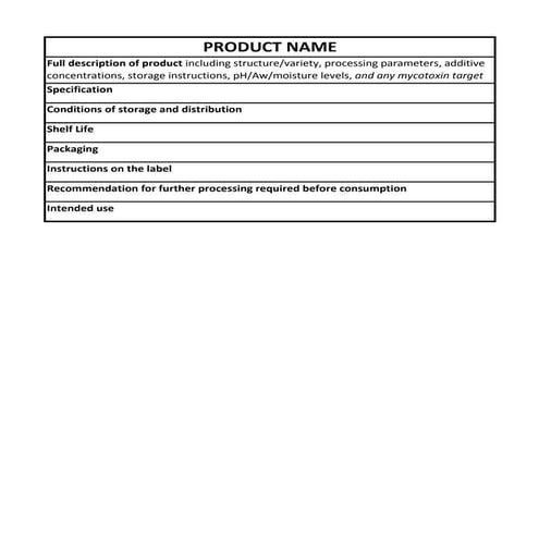 Product specification | PDF