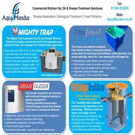 Products to Handle Commercial Kitchen Fat, Oil & Grease by Aqua Mundus ...