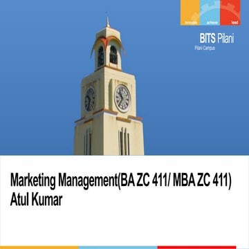 Product Strategy Marketing Management(BA ZC 411/ MBA ZC 411) | PPT