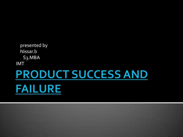 New Product failures