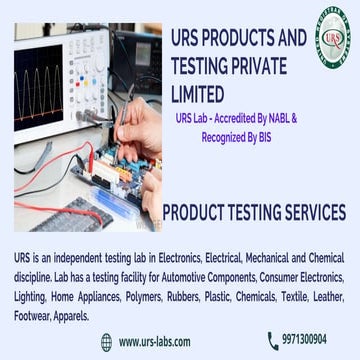 Product Testing Laboratory services in India.pdf