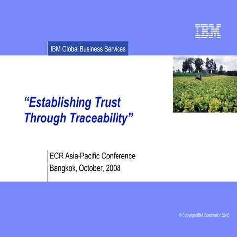 Product traceability and food safety (15 oct08) | PPT