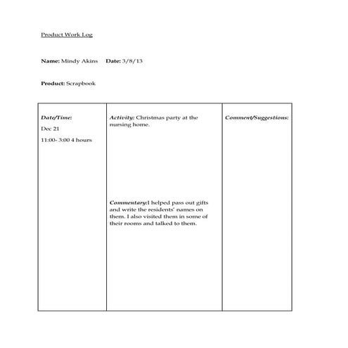 Work Experience Chart | PDF