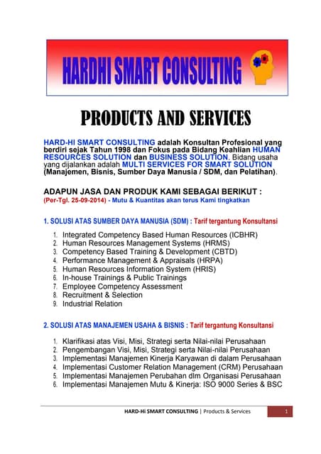 Konsultan SDM dan Pelatihan SDM | PDF