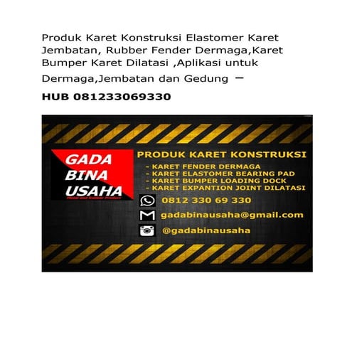 Katalog dan Spesifikasi Rubber Fender M | PDF