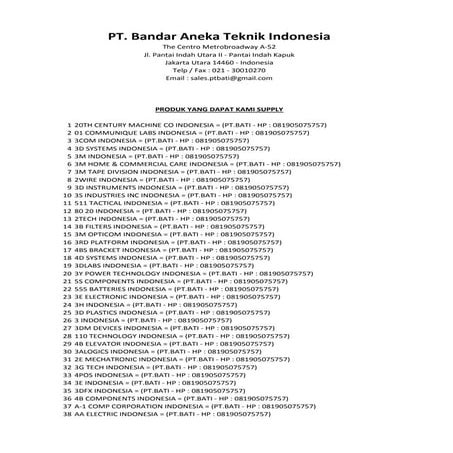 Produk pt bandar aneka teknik indonesia | PDF | Operating Systems | Computer Software and ...