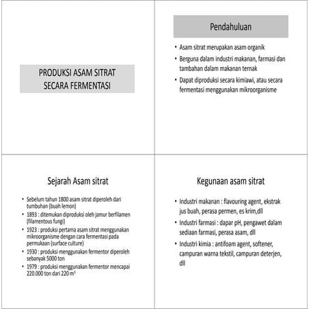 Produksi asam sitrat | PDF