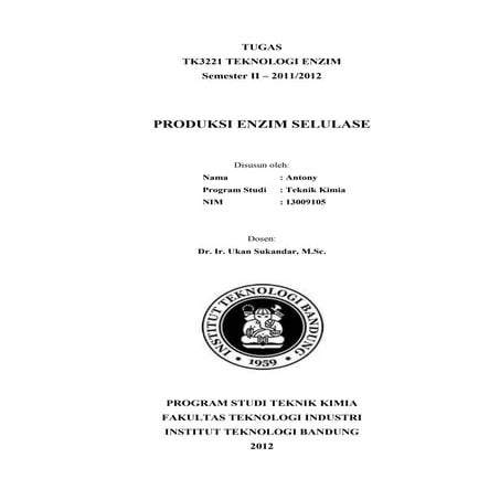 Produksi Enzim Selulase | DOCX