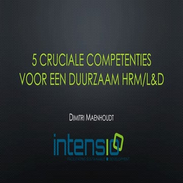5 cruciale competenties voor een duurzaam HRM/L&D-beleid | PDF
