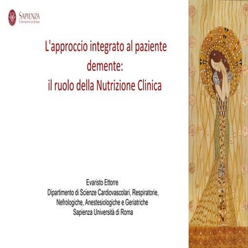 L'approccio integrato al paziente demente: il ruolo della Nutrizione ...