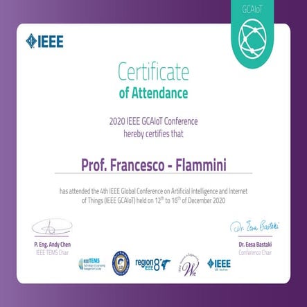IEEE GCAIIoT 2020 certificate | PPT