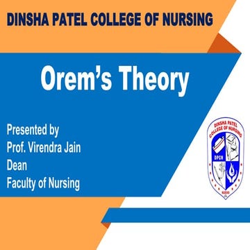 Orem self care deficit theory for nursing students | PPTX