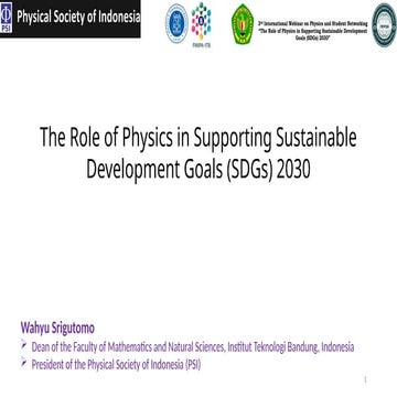 The Role of Physics in Supporting Sustainable Development | PPTX