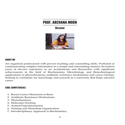 Prof. Archana-moon-resume | PDF