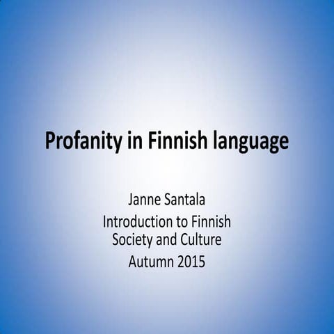Profanity in Finnish language | PDF