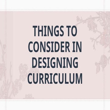 Chapter 3 Curriculum Design | PPTX