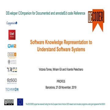 Profes'19 Software Knowledge Representation | PPT