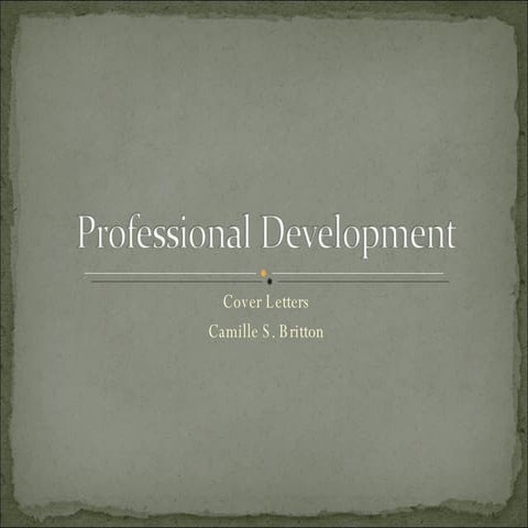 Professional Development Cover Letter | PPT