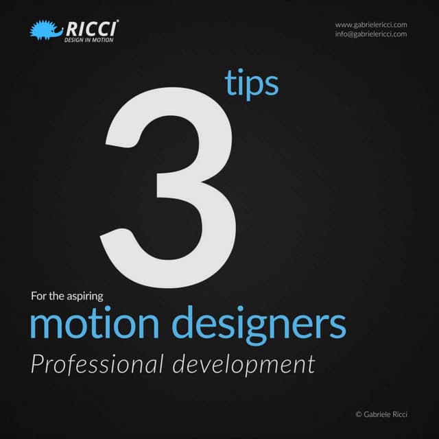 Professional development tips for the aspiring motion designers | PDF