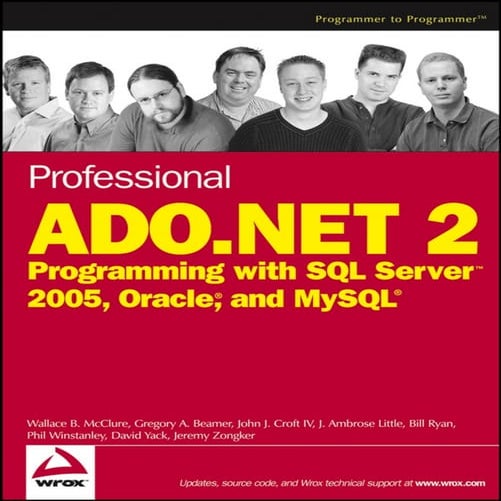Professional Adonet 20 Programming With Sql Server 2005 Oracle And Mysql Wrox Pdf