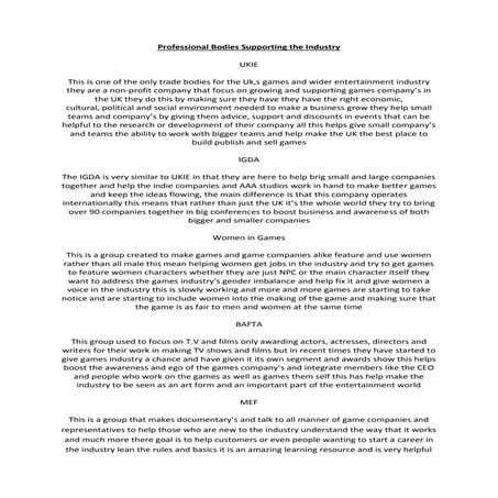 Professional bodies supporting the industry | PDF