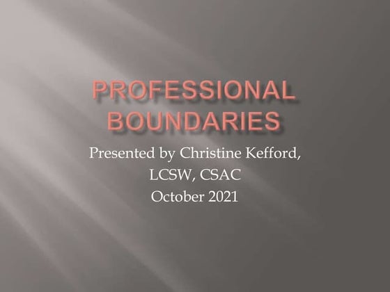 Professional Boundaries | PDF