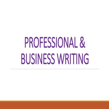 Professional & business writing | PPT