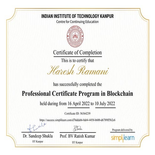 Professional Certificate Program in Blockchain | PDF
