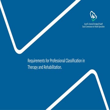 Professional classification-Therapy and Rehabilitation Requirements ...