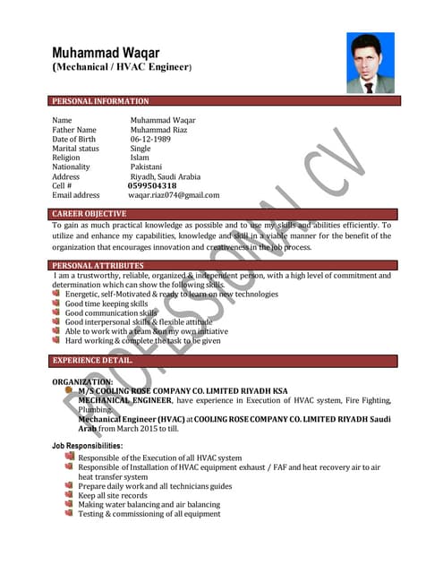 HVAC Engineer Resume | PDF