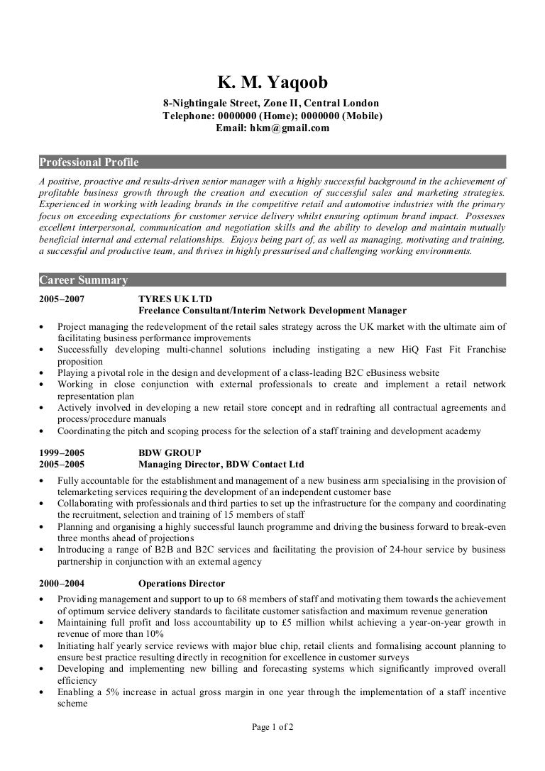 Professional CV Examples - More CV Samples