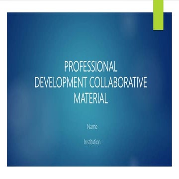 Professional Development Collaborative Material | PPT