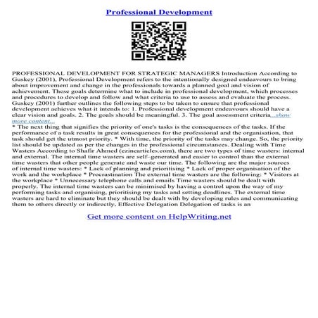 Professional Development Essay | PDF
