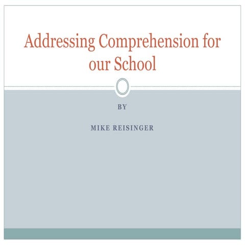 Reading Comprehension Professional Development Session | PPTX ...