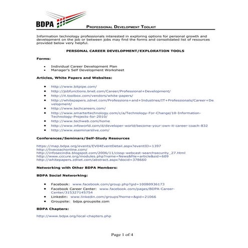 Professional Development Toolkit | DOC