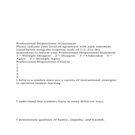 Professional Dispositions Assessment Please indi.docx
