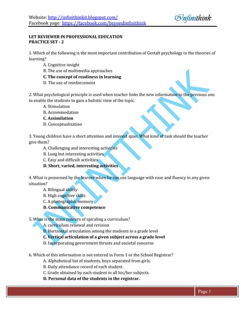 100 LET QUESTIONS WITH ANSWER AND RATIONALIZATION.docx