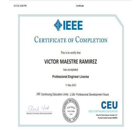 Professional Engineer License - Institute of Electrical and Electronics ...