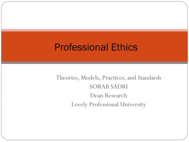 Introduction To Ethics & Ethical Principles | PPTX