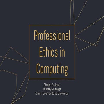 Professional ethics in computing | PPT